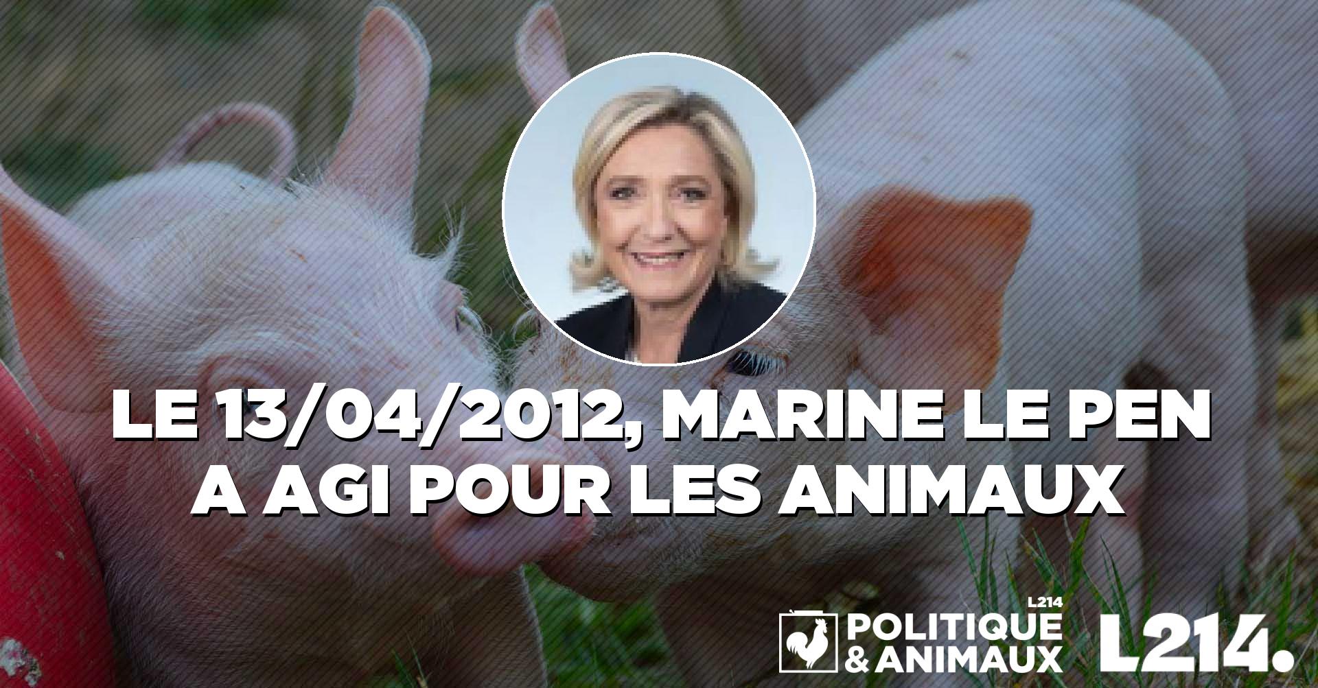 Marine Le Pen favorable au statut d'êtres sensibles pour les animaux ...